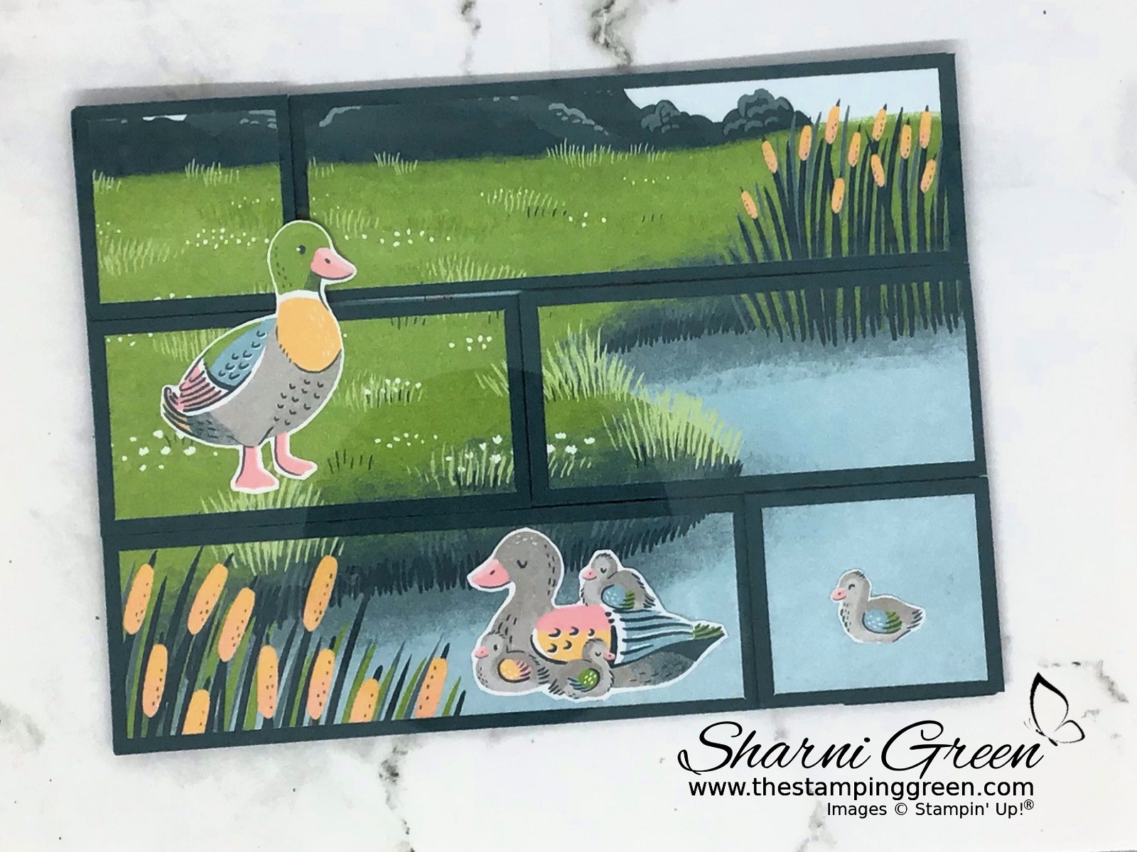 Lily Pond Lane Puzzle Slider card - The Stamping Green
